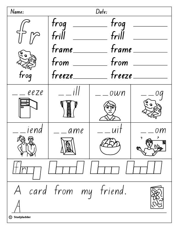 Consonant Blend fr English Skills Online Interactive Activity Lessons